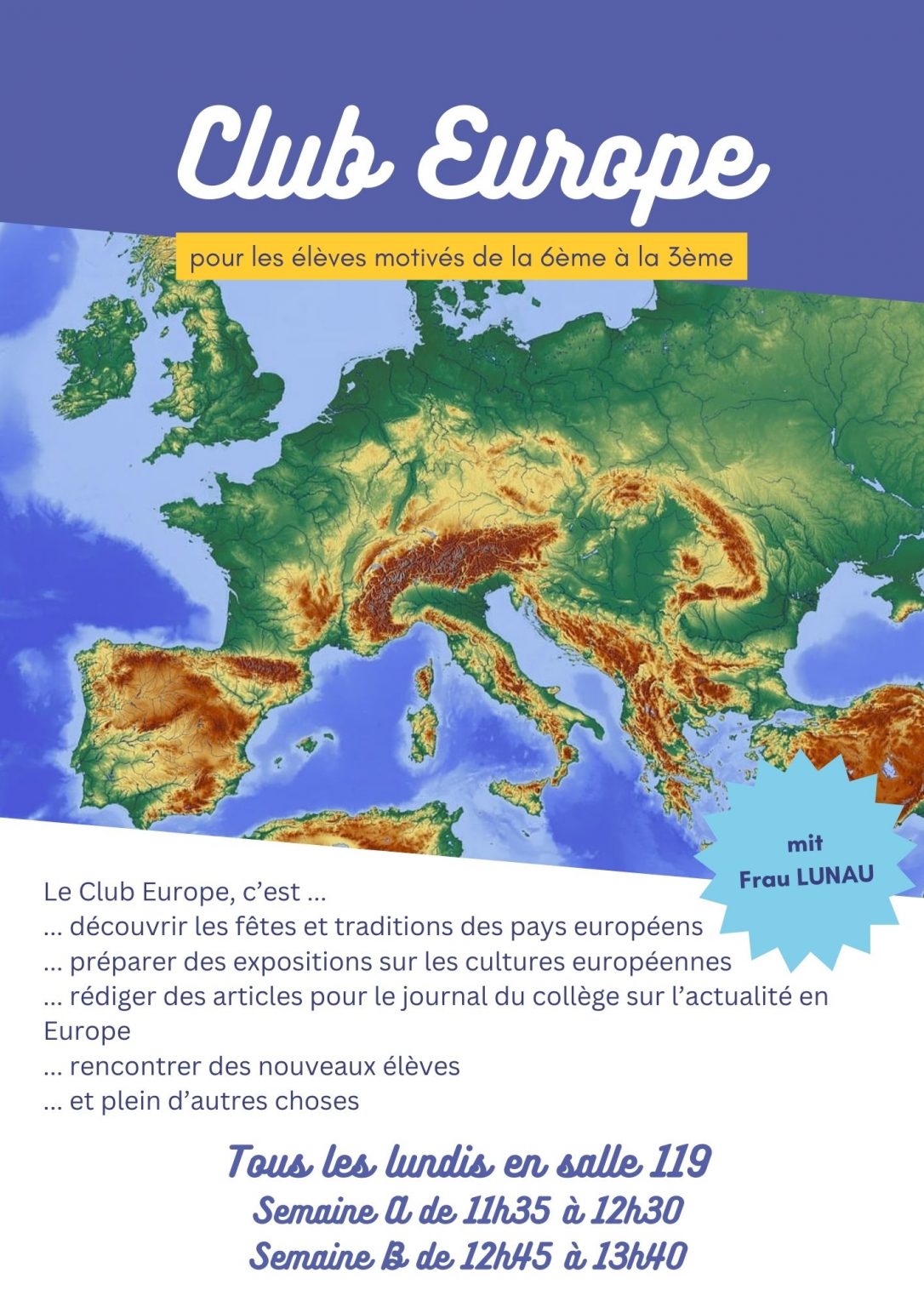 Venez découvrir le nouveau club Europe ! – Collège Camille CLAUDEL